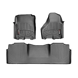 WeatherTech Custom Fit FloorLiners for Ram Truck 2500/3500, Ram 2500/3500-1st & 2nd Row (444781-444772), Black