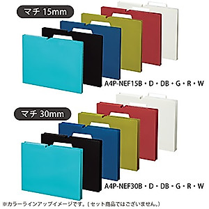 Kokuyo NEOS A4 File Folders, 0.6 Inches (15 mm) Depth, 3 Side Binding PP Type with A Customizable Tab, 10 Pack of Off White, Japan Import (A4P-NEF15WX10)