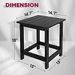MATTIN Outdoor Side Table, Patio Side Table, Acacia Side Table Great for Outdoor Weather - Perfect for Pool Deck, Beach, Garden, Porch, Square Outdoor End Tables - Classic Black (Black-1Pack)