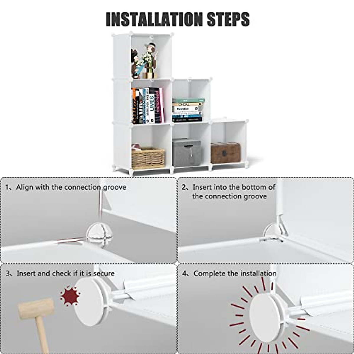 Wolizom Plastic Connector 20 Wire Cube Plastic Connector for Modular Storage Organizer Closet and Wire Shelving（White）