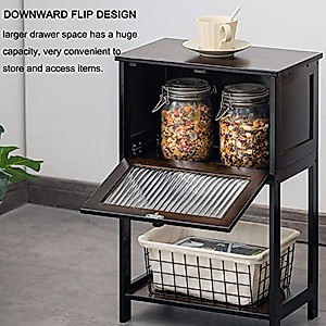 YONGZHAO 2-Tier Bamboo End Table with Drawer - Multipurpose Side Table for Bedside, Couch, Sofa or Chairside - Stylish and Functional Home Furniture