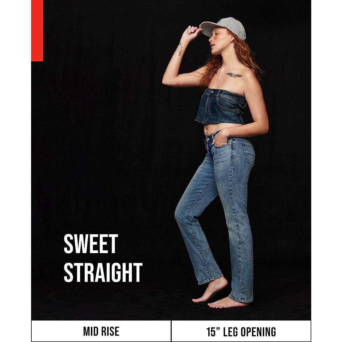 Lucky Brand womens Mid Rise Sweet Straight Jean, Tanzanite, 32W x 30L US