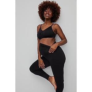 Motherhood Maternity Women's Maternity Essential Stretch Full Length Secret Fit Belly Leggings, Black, Small