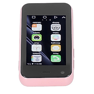 Small Cell Phone, 4 Core Dual Cards Dual Standby 2MP Front and 5MP Rear Camera 2.5 Inch Screen Space Saving Mini Smartphone for Communication (Sakura Pink)