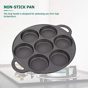 Cabilock 6 Cup Egg Frying Pan Non Stick Egg Burger Steak Pan Breakfast Skillet Cooker Multipurpose Pancake Pan Omelet Cooker Griddle