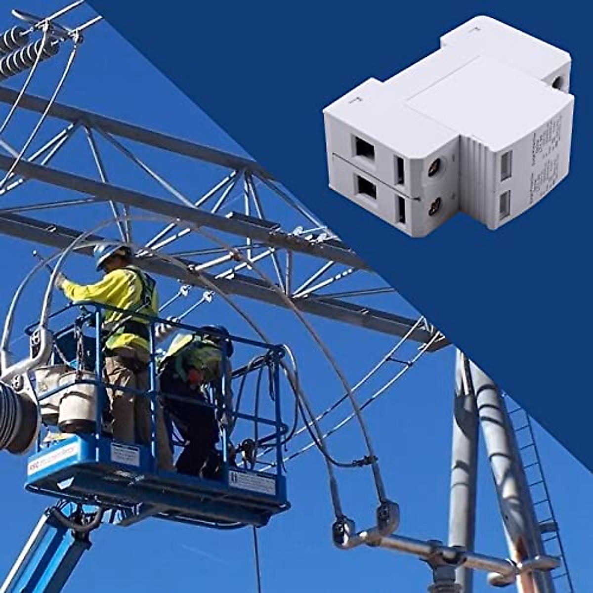 VOZINMOST Voltage Surge Arrester Device Circuit Breaker, 2P Surge Protective Device DC Photovoltaic Lightning Protector Safe House Low-Voltage Arrester (1000V 2P20KA)