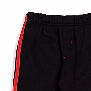 PEANUTS Snoopy Little Boys Fleece Pullover Sweatshirt and Pants Set Red/Black 7-8