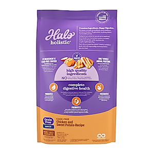 Halo Purely for Pets Holistic Dog Food, Complete Digestive Health Grain Free Cage-Free Chicken and Sweet Potato Recipe, Dry Dog Food Bag, Senior Formula, 3.5-lb Bag