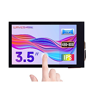 waveshare 3.5inch IPS Capacitive Touch LCD Display, Compatible with Raspberry Pi 5/4B/3B/Zero/Zero W/Zero 2W/Pico/Pico W/Pico WH, 480×800, Adjustable Brightness