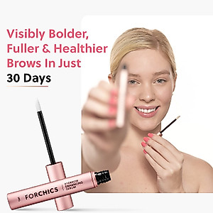 ForChics ForBrow Eyebrow Growth Serum For Thicker Brows - Natural & Organic Conditioner For Fuller and Thick Eyebrows | Vegan & Cruelty-Free Formula | New Innovative Peptides - [0.10 fl. oz/ 3ml]