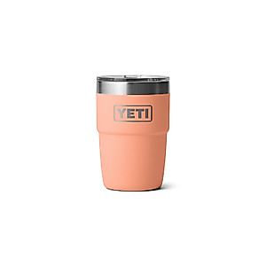 YETI Rambler 8 oz Stackable Cup, Stainless Steel, Vacuum Insulated Espresso Cup with MagSlider Lid, Lowcountry Peach