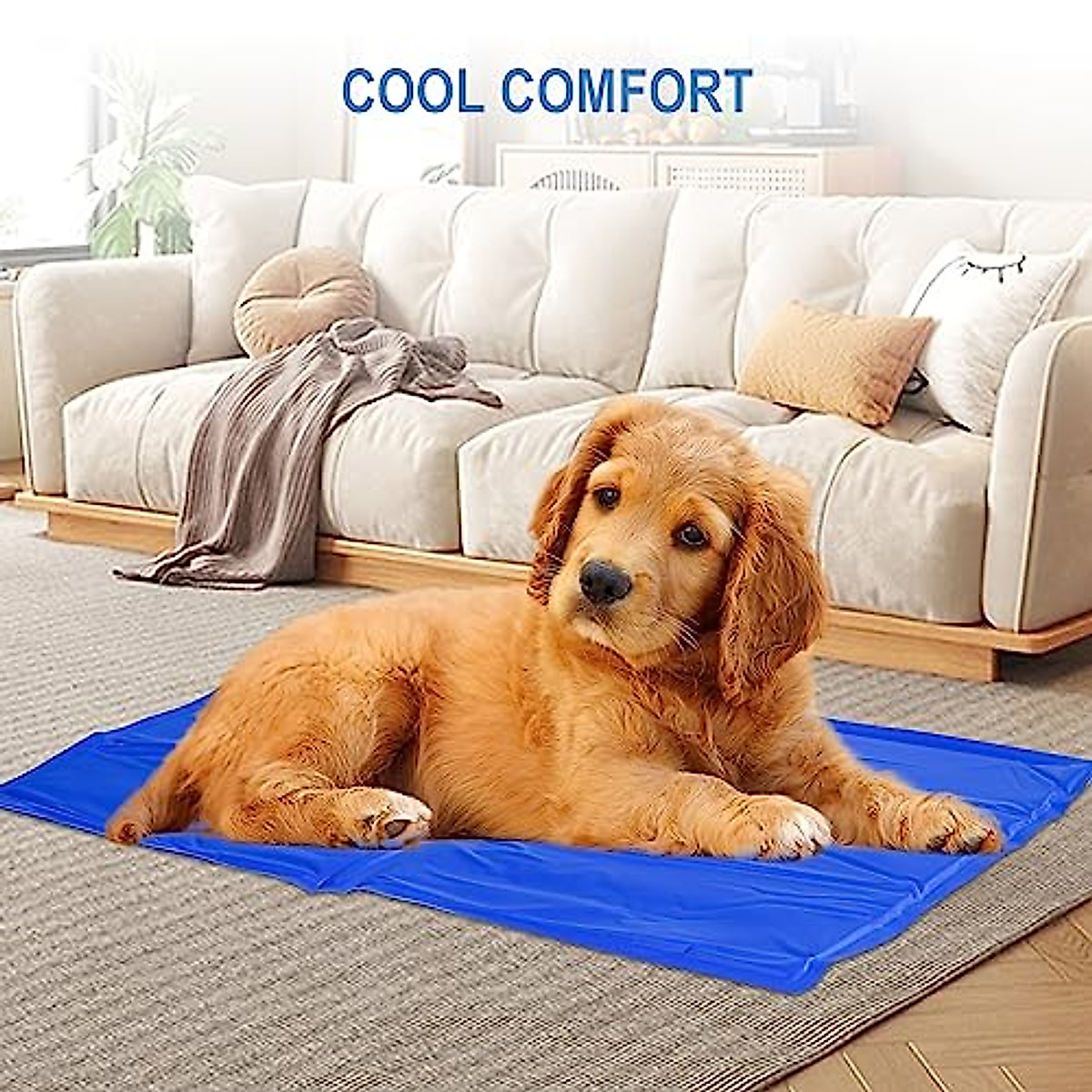 Yaureozi Dog Cooling Pad, Pet Gel Cooling Pad, No Refrigeration or Electricity Needed, Summer Pet Ice Pad for Kennels, Crates and Travel 19.7 X 25.6 Inch