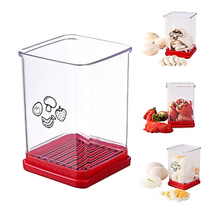 BFMXSN Fruit Slicer, Egg Slicing Cup, Multifunctional Stainless Steel Fruit and Vegetable Slicer Portable Egg Slicing Tool Suitable for Making Strawberry Banana Fruit and Vegetable Salad Platter