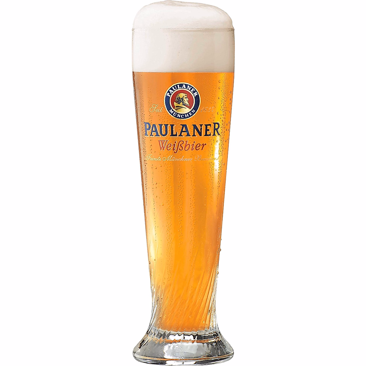 Paulaner Brewery Wheat Weißbier Signature Spiral Glass 0.5 L - Set of 2 Glasses