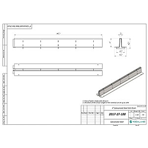 Vodaland Slot Drain Channel 4.8" Depth 4 inch Internal Channel Package
