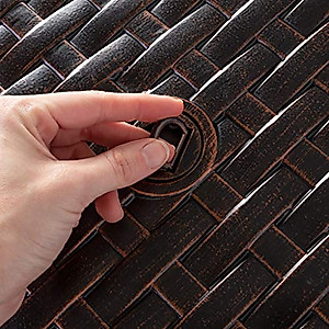 Fire Sense 62373 Florence Woven Aluminum Convertible Gas Fire Pit Table 55,000 BTU Multi-Functional Outdoor with Fire Bowl Lid, Nylon Weather Cover & Clear Fire Glass - Bronze Finish - Round - 44"