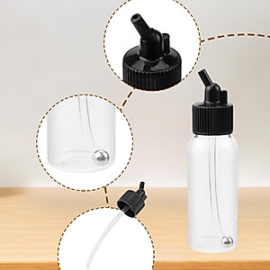 T Tulead Plastic Jar Bottles Airbrush Paint Bottles 30ML Dual-Action Siphon Suction Feed Airbrush Accessories Pack of 10