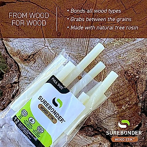 Surebonder WS-12 Full Size 4" Wood Hot Glue Stick - 12 Pack