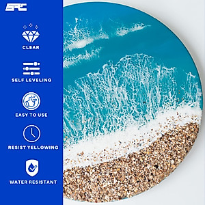 SPRESIN Clear 2 Part Epoxy Resin Kit for General Purpose, Tabletops, Wood Countertops, Encapsulation, Self-Leveling, Water Resistant, Impact Resistant - 1 Gal (0.5-Gal Part A + 0.5-Gal Part B)