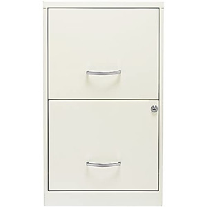 Hirsh Industries Space Solutions 18in 2 Drawer Metal File Cabinet Pearl White