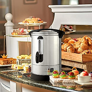 Zulay Premium 50 Cup Commercial Coffee Urn - Stainless Steel Large Coffee Dispenser For Quick Brewing - Automatic Hot Water Dispenser - Ideal for Large Crowds - Perfect for Any Occasion