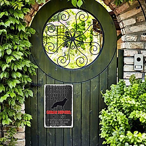 Funny Beware Of Dog Sign - 8x12 Inch Tin Sign For Fence Warning