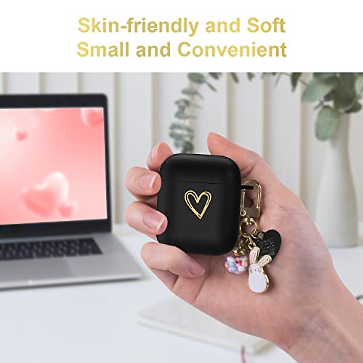 2 Pack Aiiko Airpods 2nd 1st Generation Case with Keychain