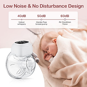 Breast Pump Hands Free Breast Pump, Wearable Breast Pump with Soft Double-Sealed Flange, Wireless Electric Breast Pump with 3 Modes & 9 Levels, No Leakage