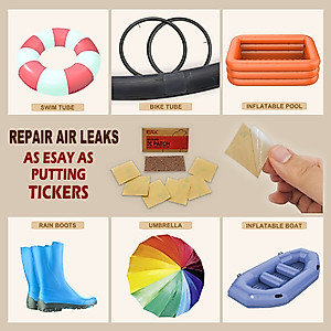 Pax 14 Pcs Lightweight Clear Glueless Tire Puncture Bike Tube Patch Kit, Multipurpose Transparent Self-Adhesive Patch for Inflatable Rubber, Pool Boat, Swimming Tube, Rain Boots & Umbrellas