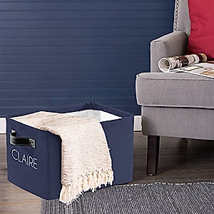 ZAACUSTOM Waterproof Personalized Basket Storage Bin with Name Foldable Personalized Toy Box for Boys Girls Kids Custom Storage Baskets Closet Shelf Nursery Boxes Cubes Organizer with Handles, 1 Pack