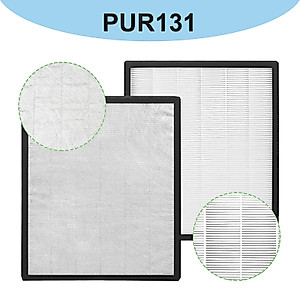 RONGJU 131 Replacement Filter Compatible with LEVOIT LV-PUR131, LV-PUR131S, LV-PUR131-RF, 2 Filters + 2 Activated Carbon Filters