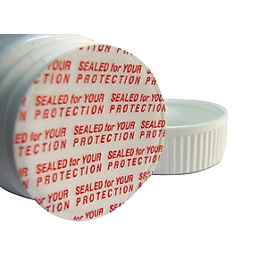 SanDaveVA Brand 33mm Pressure Sensitive PS Foam Cap Liners Tamper Seal Cap Liner Sealed for Your Protection Red Print 33 mm (100)