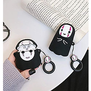 Jowhep Case for AirPod Pro 2019/Pro 2 Gen 2022 Cartoon Cute Silicone Cover with Keychain Fashion Funny Soft Protective Skin for Air Pods Pro Girls Boys Kids Kawaii Shell Cases for AirPods Pro Faceless