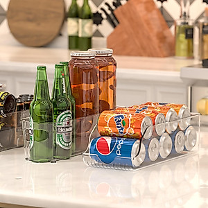 Cq acrylic Fridge Organizer,BPA-Free Clear Plastic Refrigerator Organizer Bins with Handle for Cabinet, Kitchen, Countertops, Cupboard, Freezer Organization, Set of 8, Large, 8PCS-Zuhe Box