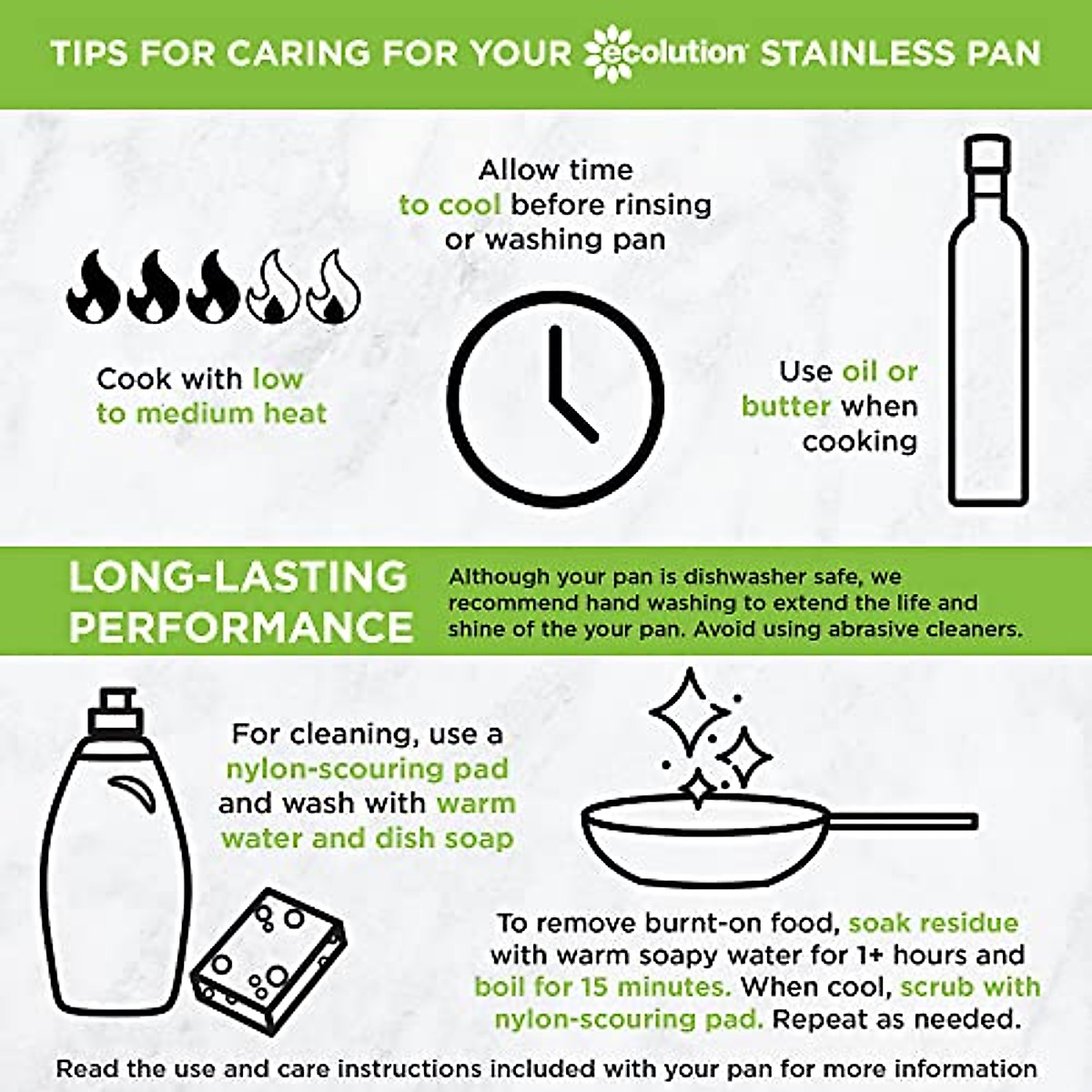 Ecolution Stainless Steel Sauce Pan with Encapsulated Bottom Matching Tempered Glass Steam Vented Lids, Made Without PFOA, Dishwasher Safe, 2-Quart, Silver