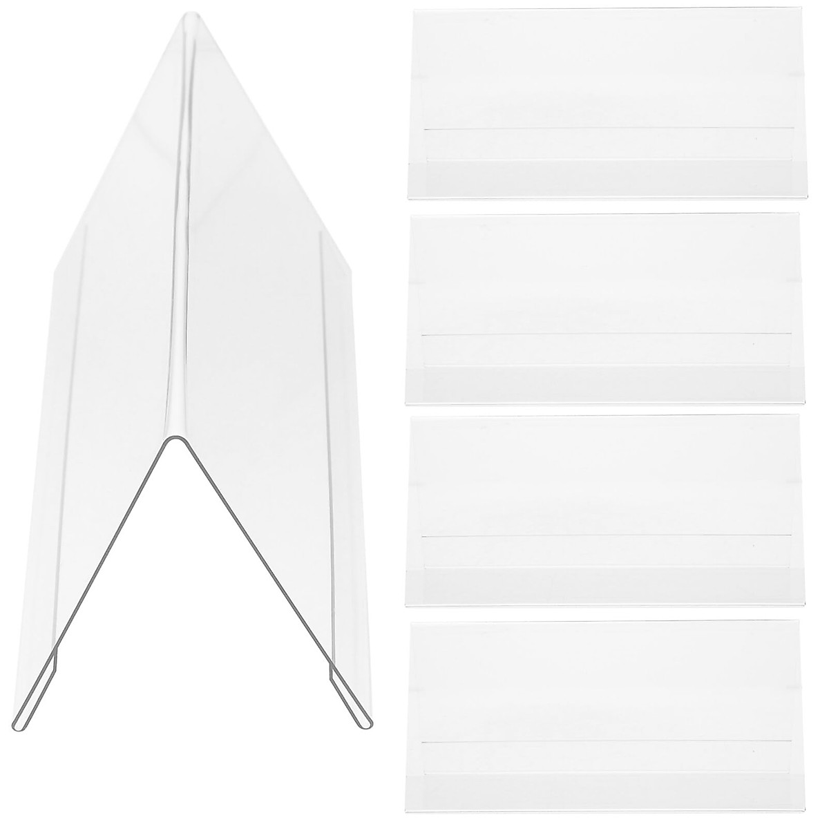 5Pcs Conference Board Wedding Sign Holders for boss Clear Name Cards Table Number Holders Plastic Tent Holder Wedding Place Cards Table Tent Cards Acrylic Desk Blank Banquet