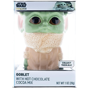Star Wars Collector's Item, Grogu Mug with Hot Chocolate Mix, Mandalorian Inspired Drinking Goblet with Cocoa, Gift Set, 1 Ounce Packet