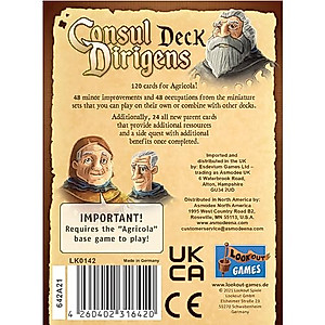 Agricola (Revised Edition) Consul Dirigens Deck Expansion | Farming Strategy Game | Advanced Board Game | Ages 12+ | 1-4 Players | Avg. Playtime 90 Mins | Made by Lookout Games, Multicolor (LK0142)