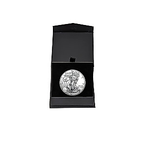 2019 - U.S. Silver Eagle in Plastic Air Tite in Magnet Close Black Gift Box - Gem Brilliant Uncirculated Dollar Uncirculated US Mint
