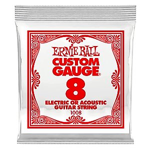 Ernie Ball Nickel Plain Single Guitar String .008 Gauge 6-Pack