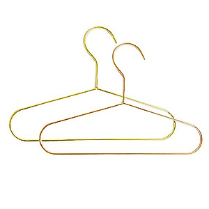Gazechimp Portable Iron Hanger for Children Durable Fabric Hanger for Babies, Gold, 25.1x17.5cm