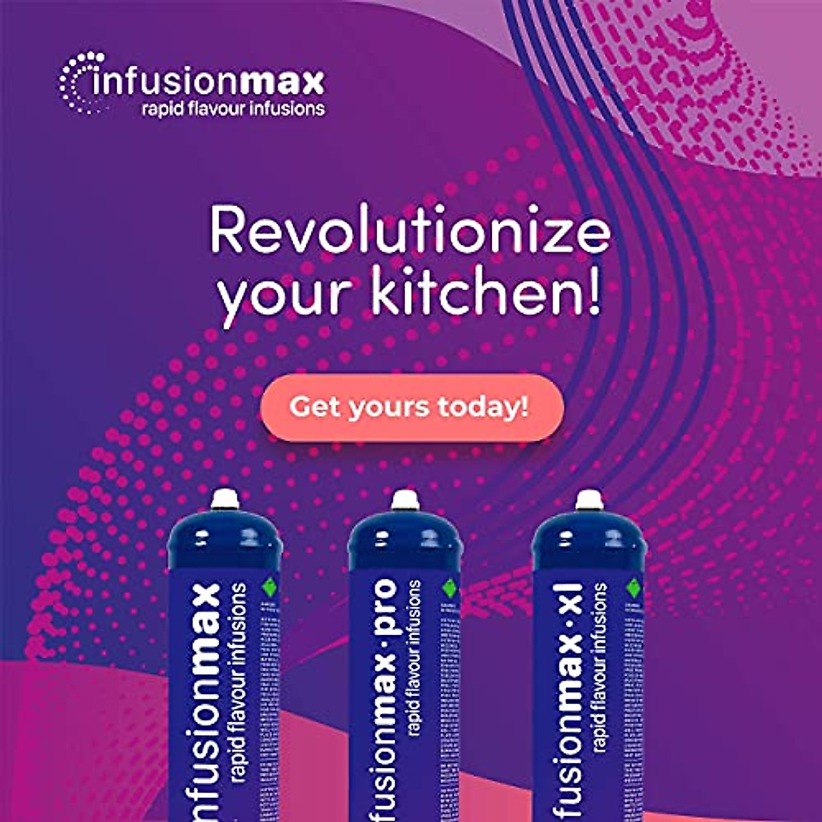 InfusionMax Whipped Cream Chargers - Pure Culinary Gas Whipped Cream Cylinder - 0.95 Liter (580 gram) Compatible with Standard Cream Whippers - 1 Carton (6 cylinders)
