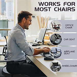 Villsure Seat Cushion, Office Chair Seat Cushion for Back, Tailbone, Hip, Sciatica Pain Relief-Memory Foam Coccyx Pad Butt Pillow for Car, Wheelchair, Computer and Desk Chair