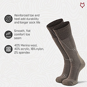 Fox River Standard Cold Weather Boot Heavyweight Military Mid-Calf Socks, Foliage Green, Large