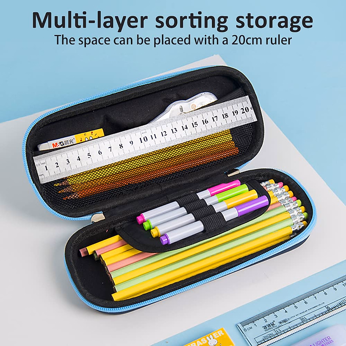 FITATHER Pencil Case, Large Capacity Pencil Pouch with 3D Stereo Cartoon Pattern, Multi-Functional EVA Cute Pencil Pen Bag Aesthetic School Supplies Office Organizer for Teens Boys Girls Adults(Pink)