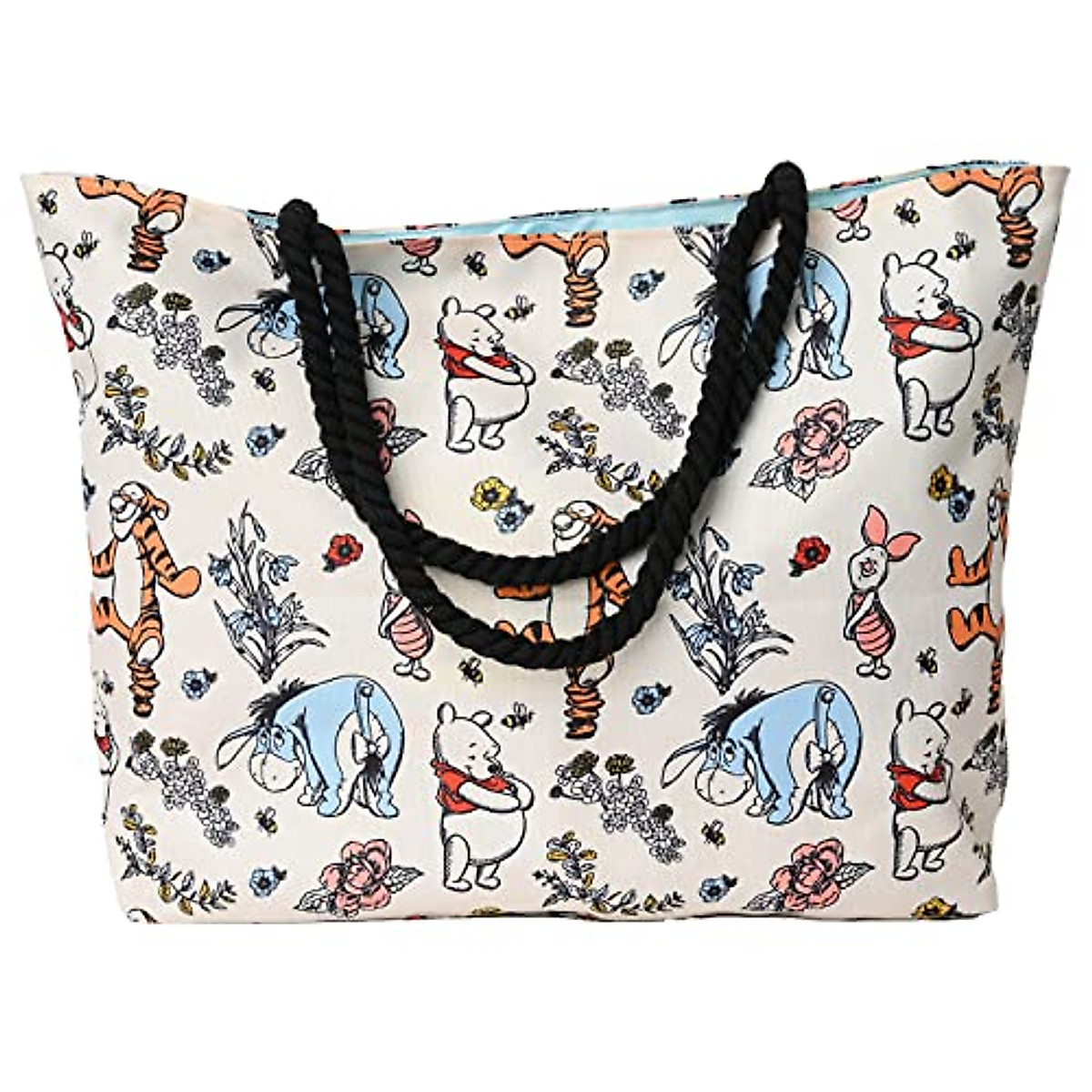 Disney Tote Winnie the Pooh Eeyore Piglet Tigger Beach Print Lightweight Bag