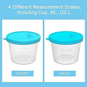 Sophico 8oz Mini Ice Cream Containers with Silicone Lids, Freezer Storage Tubs for Homemade IceCream, Meal Prep, Yogurt, Soup and Food (Small, 4 Pack)