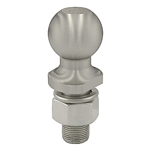 CURT 40051 Stainless Steel Trailer Hitch Ball, 3,500 lbs, 1-7/8-Inch Diameter, 1 x 2-1/8-Inch Shank