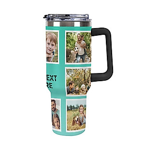Artsadd Personalized 40oz Insulated Stainless Steel Tumbler with Photos and Text, Thermal Insulation, Spill-Proof Lid for Christmas or Any Occasion