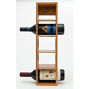 Lipper International 8305 Bamboo Wood Stackable 5-Bottle Wine Rack, 20-3/4" x 5-3/8" x 4-3/4"